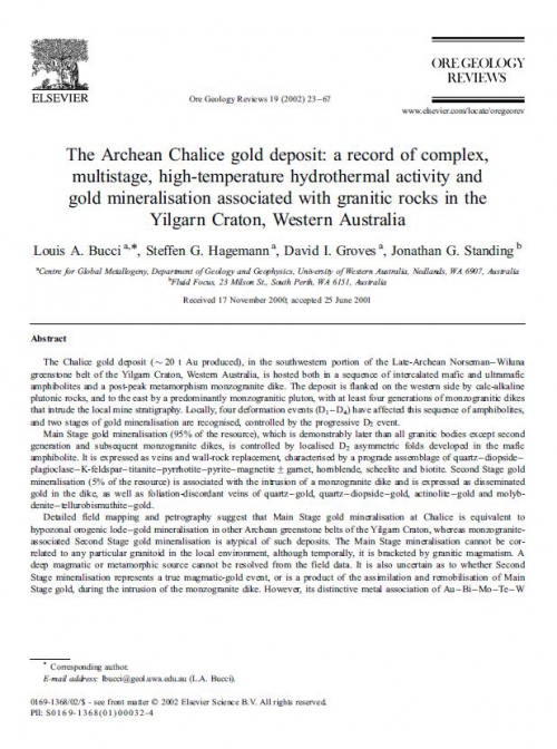 The Archean Chalice gold deposit: a record of complex, multistage, high ...